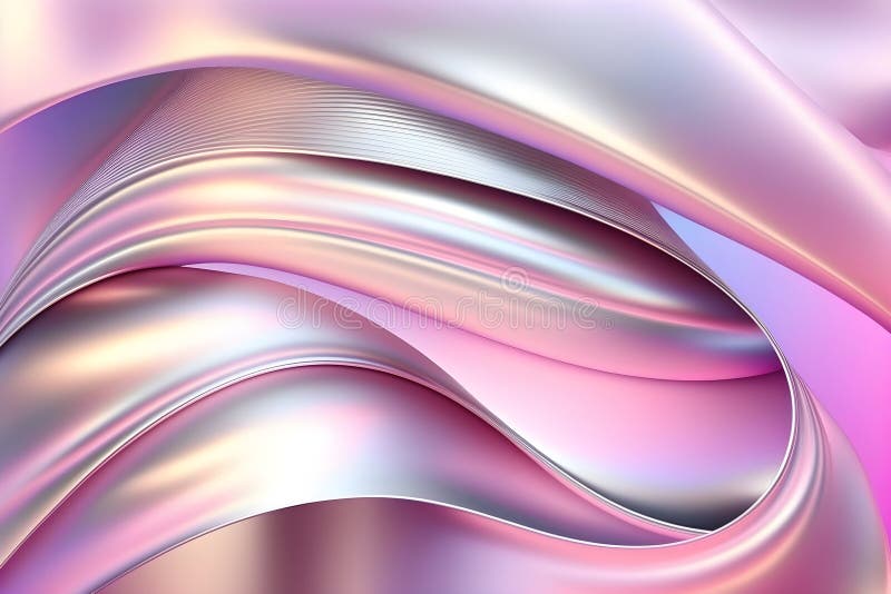 Holographic Neon Curved Wave in Motion. Pink Wallpaper Background Stock ...