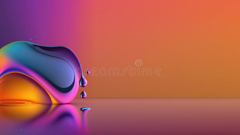Holographic Neon Fluid Background Stock Illustration - Illustration of ...