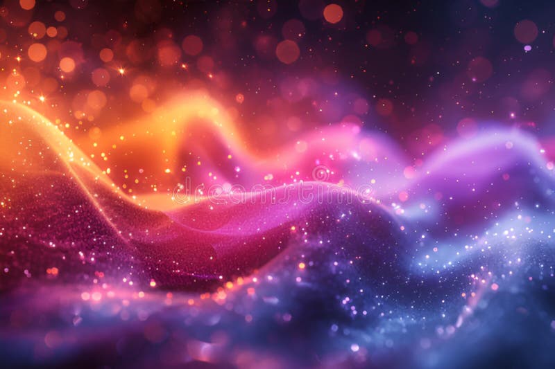 Holographic Neon Fluid Waves. Abstract Texture Design Stock ...