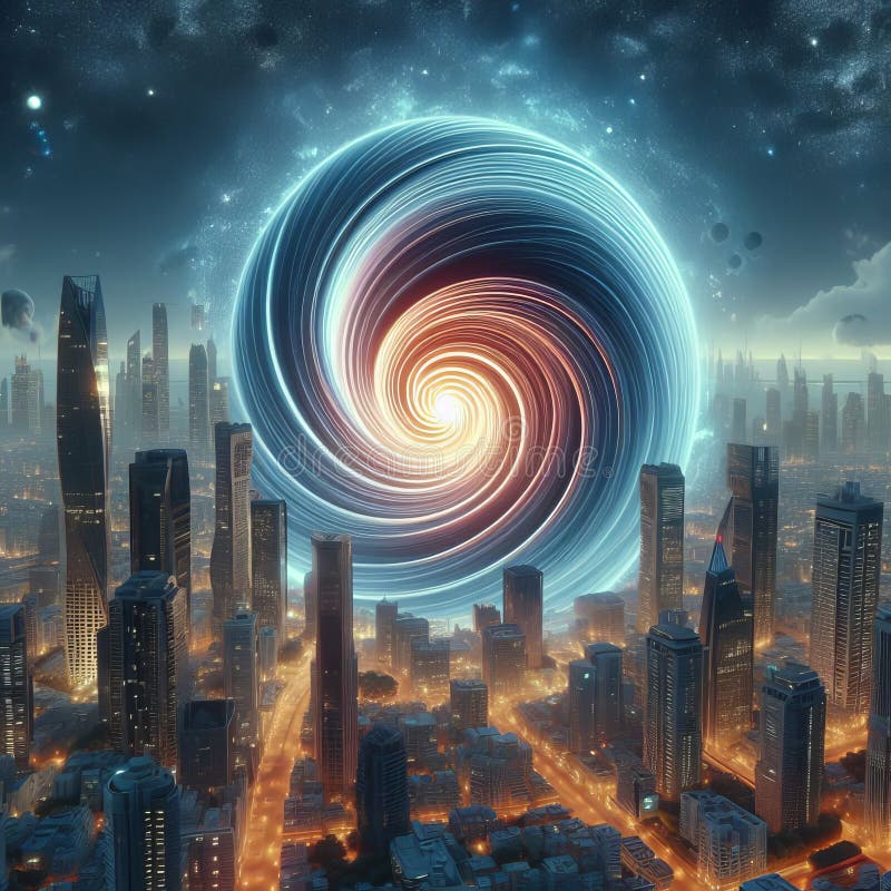 A Holographic Optical Illusion of a Rotating Vortex Drawing Th Stock ...