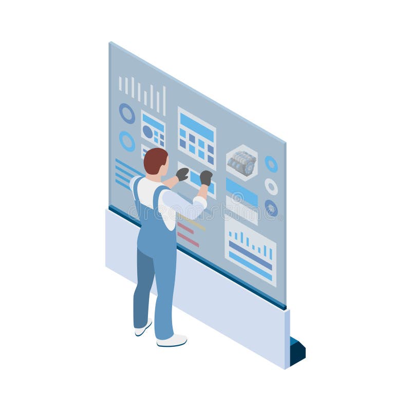 Holographic Panel Operator Composition Stock Vector - Illustration of ...