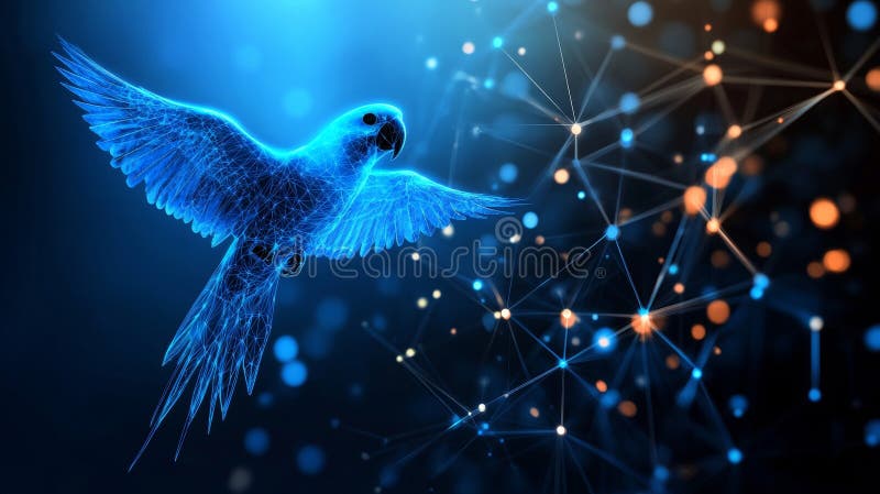 Holographic Parrot in Digital Space a Vision of Futuristic Technology ...