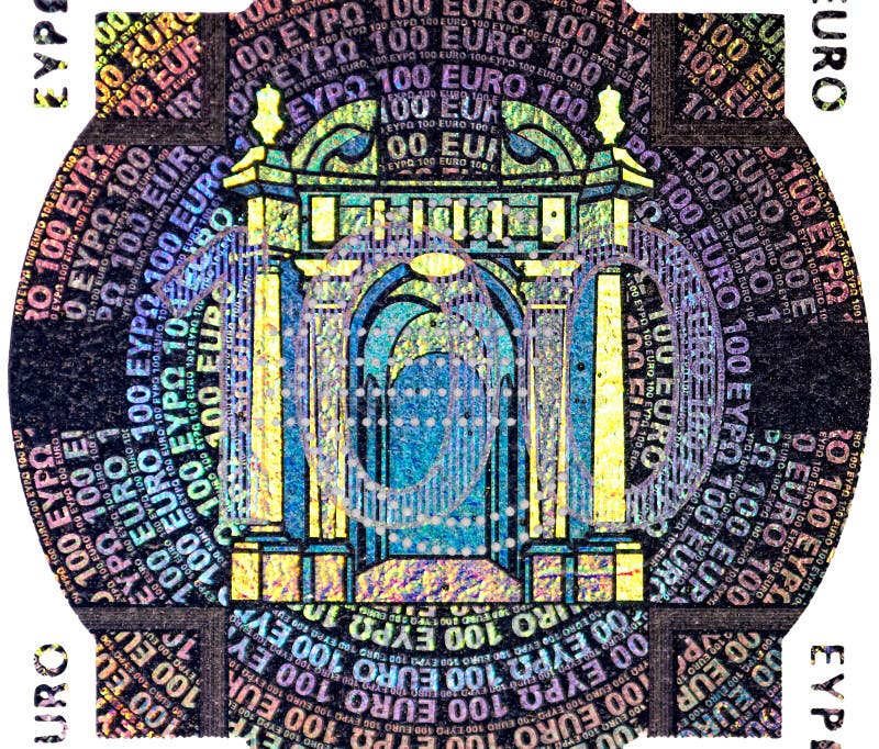 Hologram Protection on 50 Euro Banknote Stock Image - Image of europe ...