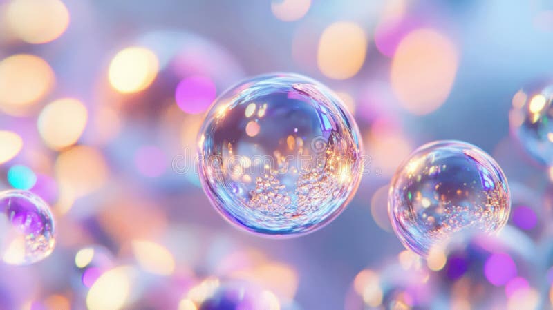 A Holographic Pattern Featuring 3D Bubbles in Chrome Color with ...