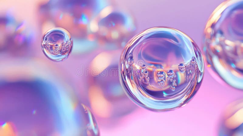 A Holographic Pattern Featuring 3D Bubbles in Chrome Color with ...