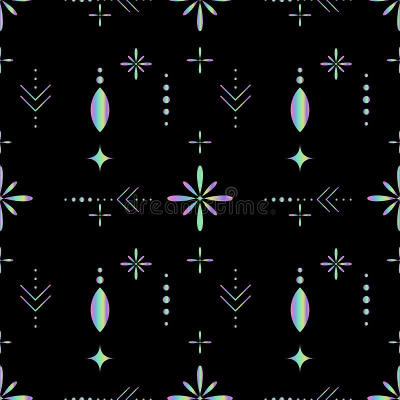 Holographic Pattern Seamless Esoteric Dot Pattern Vector Stock Vector ...