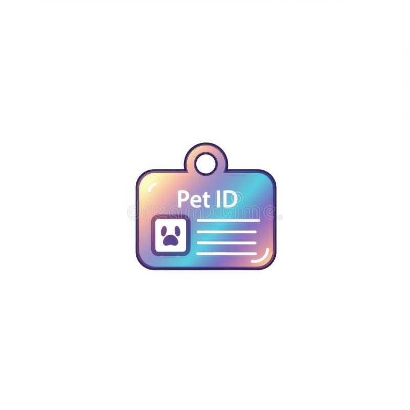 Holographic Pet ID Tag Pixel Art Design Stock Illustration ...