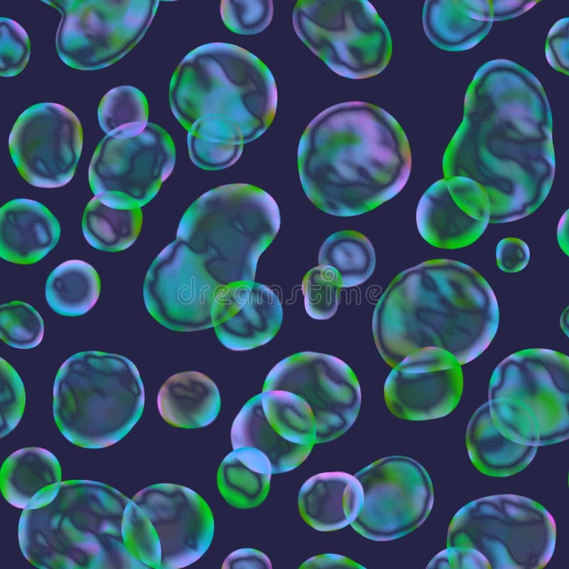 Holographic Blue Green Rainbow Soap Bubbles Pattern Stock Illustration ...