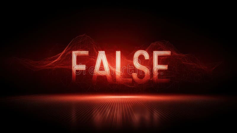 Holographic Polygraph Machine Showing FALSE in Glowing Red Digital ...