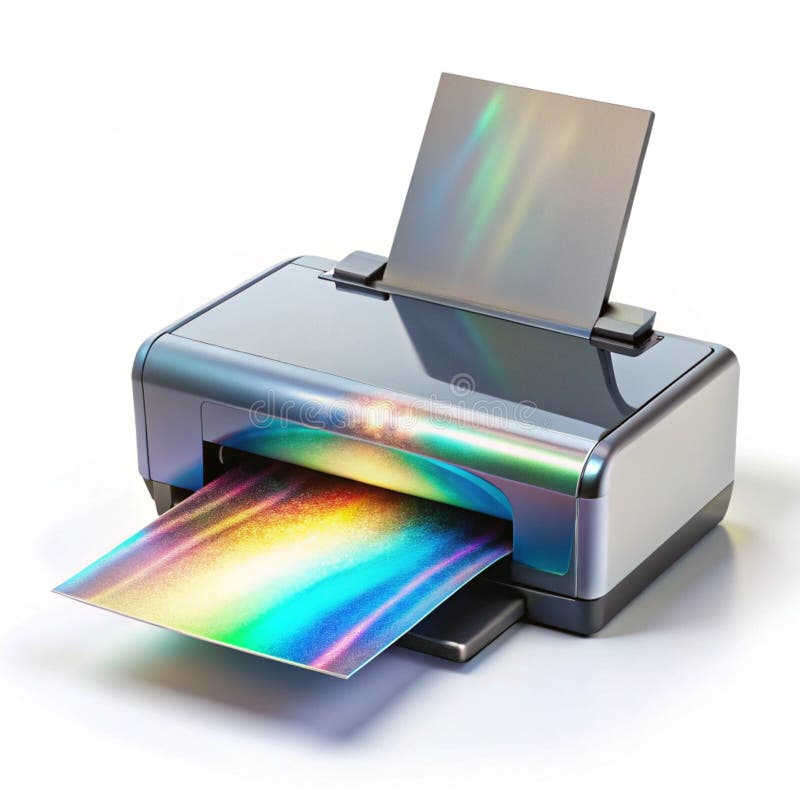 Holographic Printer with Floating Paper Stock Illustration ...