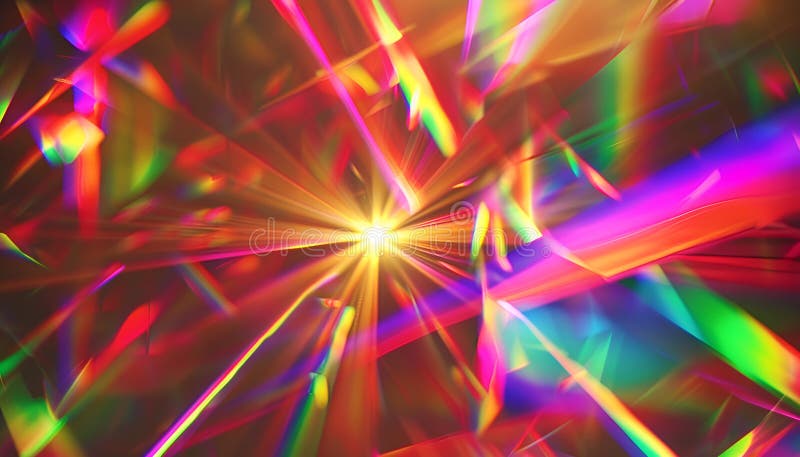 Holographic Prism Light Show Multicolored Light Refracts through Prism ...