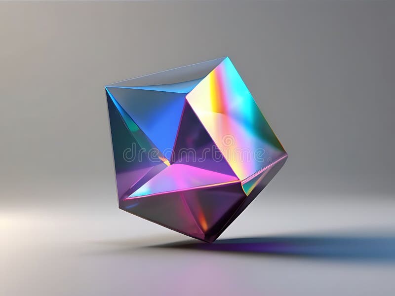 Holographic Prism Gem stock illustration. Illustration of prisms ...