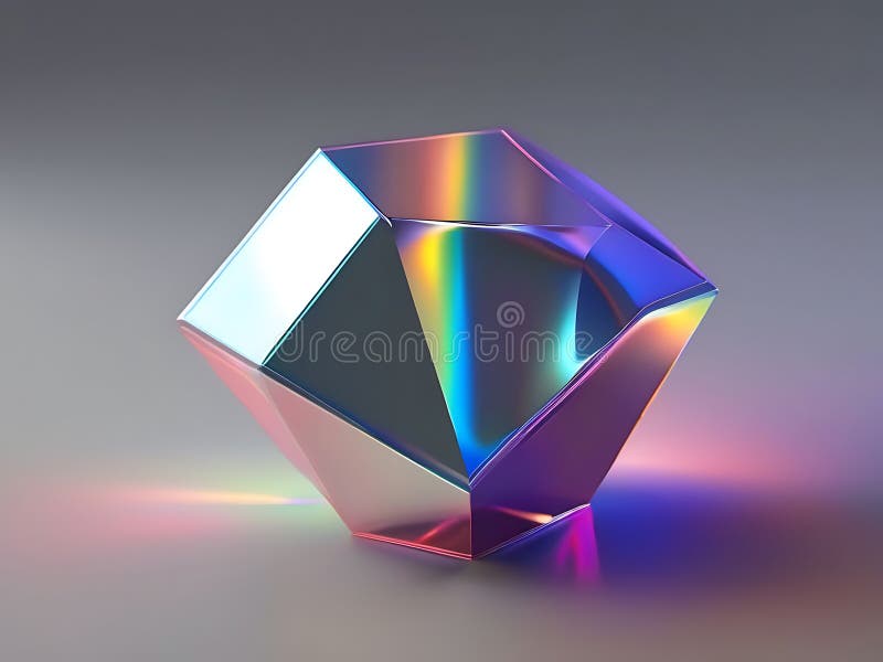 Holographic Prism Gem stock illustration. Illustration of reflection ...