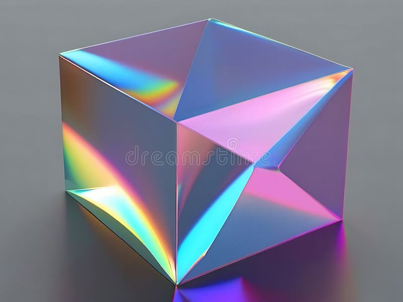 Holographic Prism Cube stock illustration. Illustration of quality ...