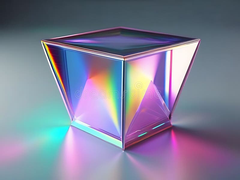 Holographic Prism Cuboid stock illustration. Illustration of technology ...