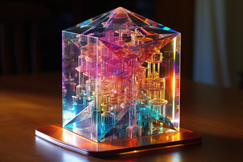 Holographic Projection of Time Crystal Structure Stock Image - Image of ...
