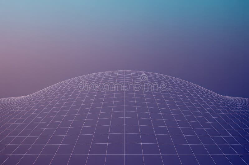 Holographic Purple Gradient Mesh Wireframe Grid Landscape Stock ...