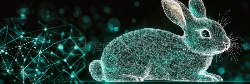 Holographic Rabbit in Digital Space a Glimpse into Modern Technological ...