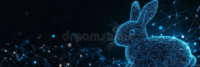 Holographic Rabbit in Digital Space a Symbol of Innovation, Technology ...