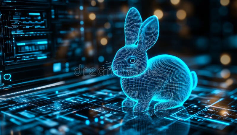 Holographic Rabbit a Futuristic Vision of Technology, Digital ...
