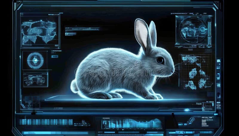 Holographic Rabbit Projection Futuristic Technology, Innovation, and ...