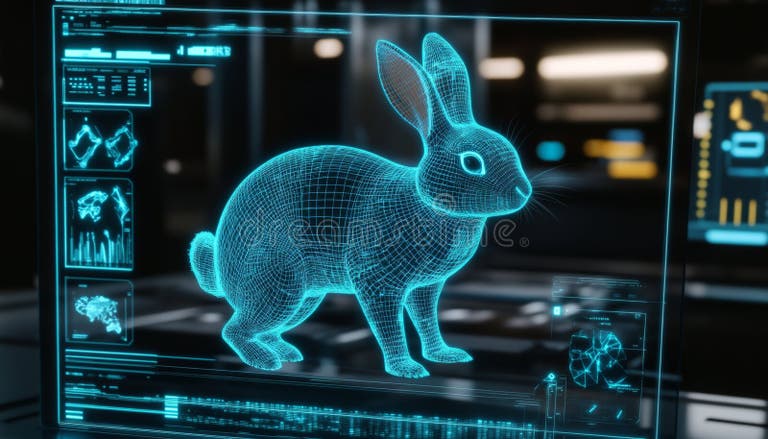 Holographic Rabbit Projection Stock Illustrations – 75 Holographic ...