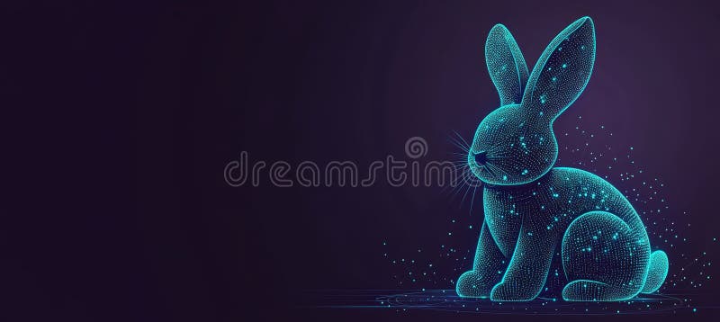 Holographic Rabbit a Technological Marvel of the Future, Isolated on ...