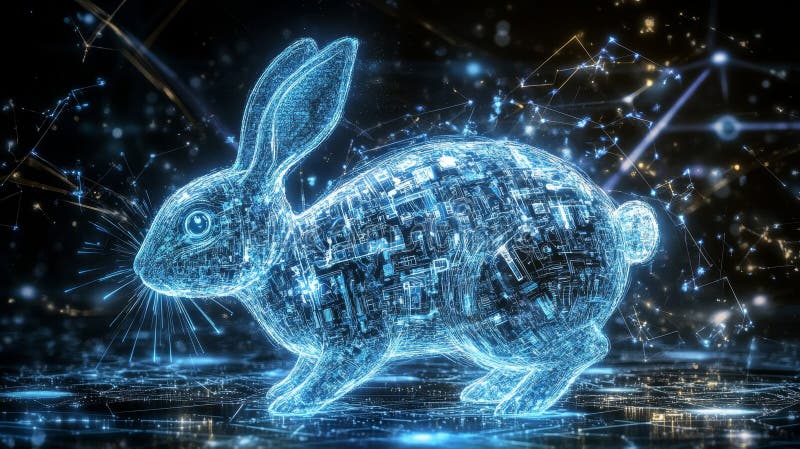 Holographic Rabbit Technological Representation of an Animal in Digital ...