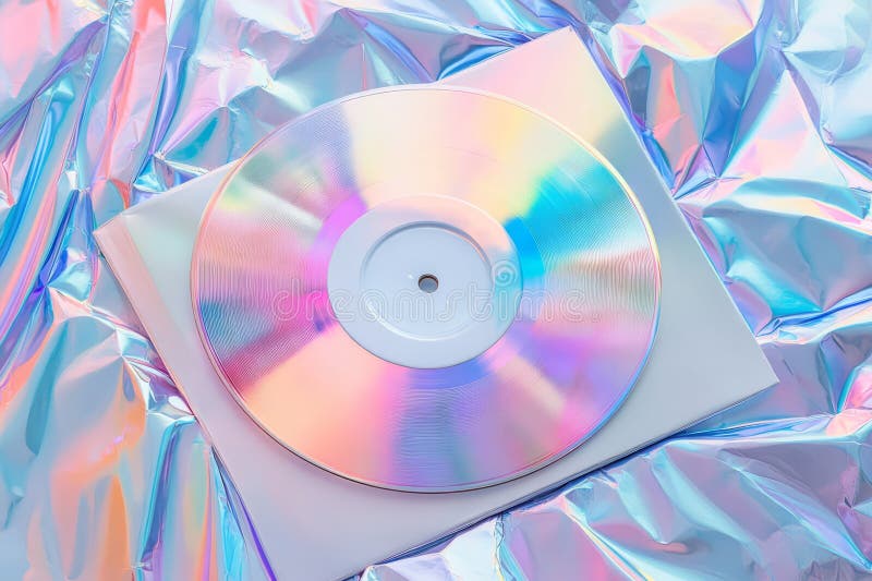 Holographic Record on Iridescent Foil Stock Illustration - Illustration ...