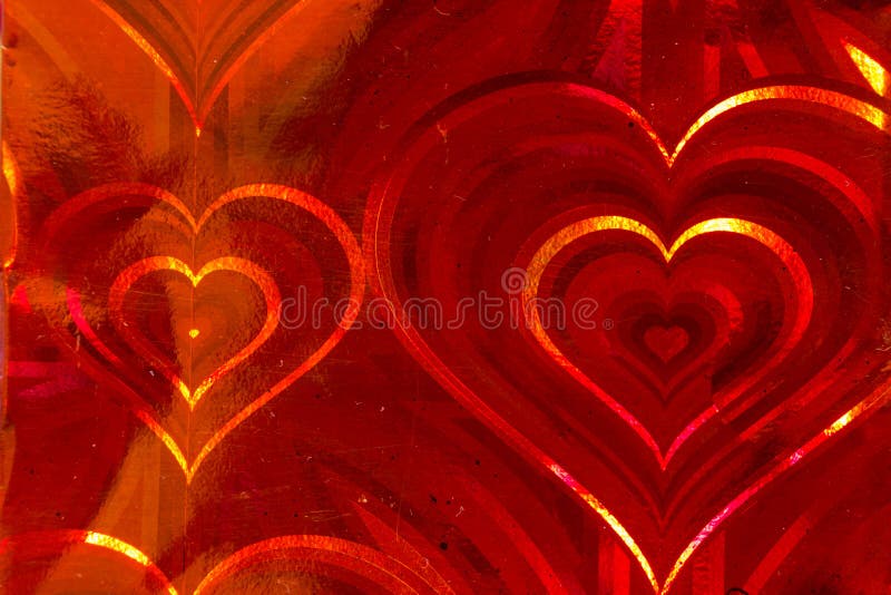 Holographic Red hearts stock illustration. Illustration of paper - 81384624