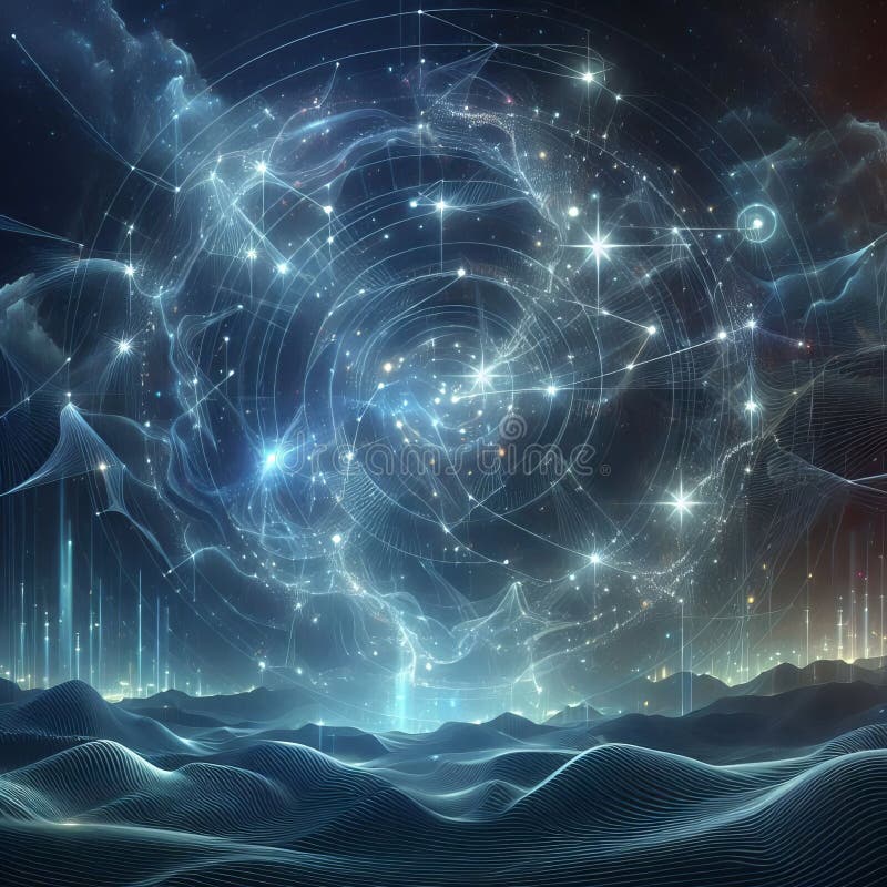 A Holographic Representation of a Celestial Constella Stock Photo ...