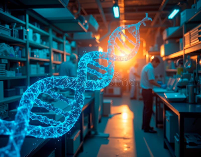 Holographic Representation of a DNA Helix Inside a High-tech Lab ...