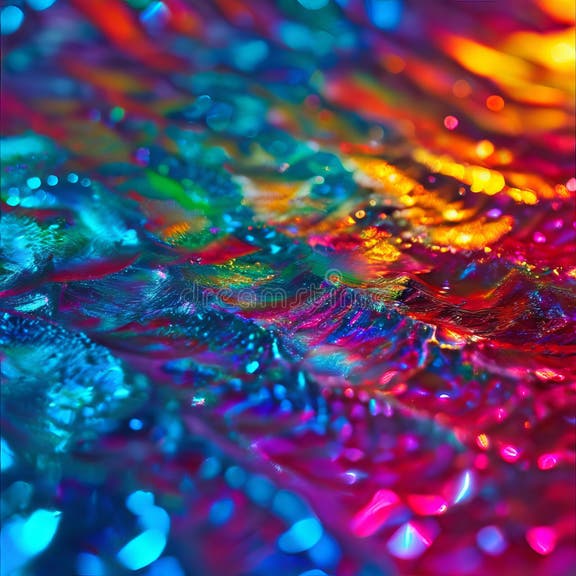 A Holographic Representation of a Shimmering Rainbow with Colrs Stock ...