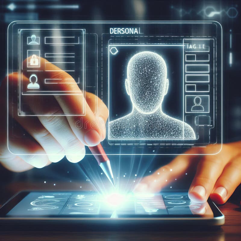 A Holographic Representation of a User Copleting an Online Form Stock ...