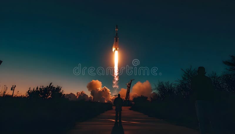 The Holographic Rocket Launch Stock Image - Image of visual, launch ...