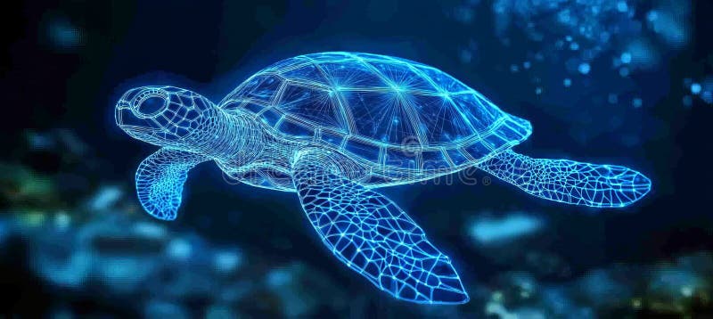 Holographic Sea Turtle an Embodiment of Modern Technology Navigating a ...