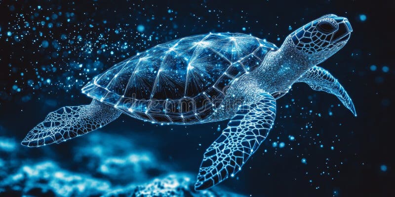 Holographic Sea Turtle, a Symbol of Technology, Innovation, and ...