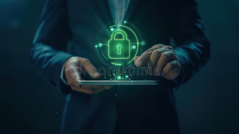 The Holographic Security Lock.AI Generated Image Stock Image - Image of ...