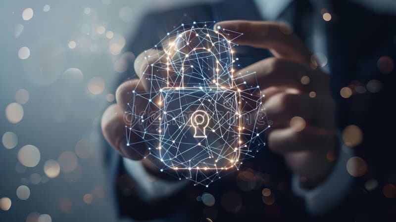 The Holographic Security Lock.AI Generated Image Stock Photo - Image of ...