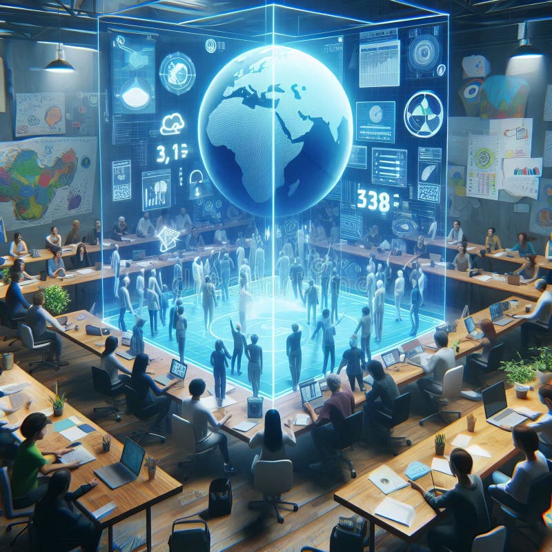 Holographic Simulation of a Virtual Grassroots Organizing Wor Stock Photo - Image of organizing ...