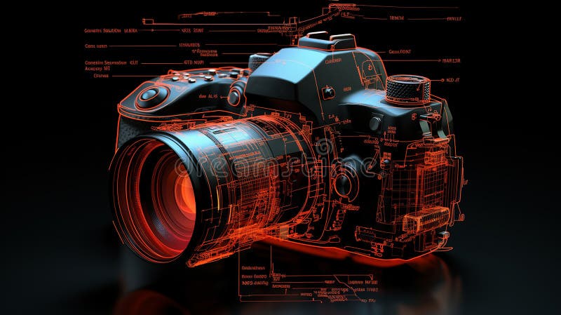 Holographic SLR Camera - a Rectangular Device with a Lens, Viewfinder ...