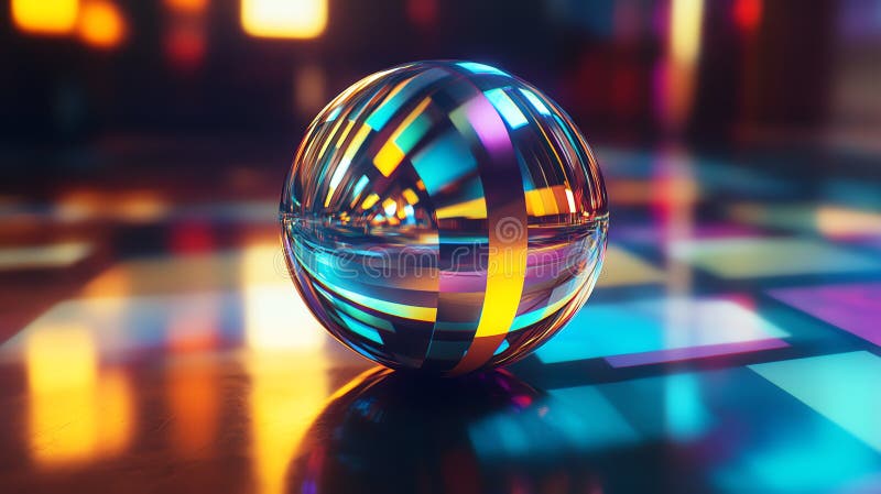 A Holographic Sphere Made of Layered Geometric Shapes, Rotating Slowly ...