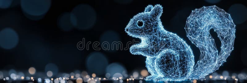 Holographic Squirrel Illustration Representing Innovation and ...