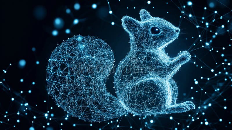 Holographic Squirrel, Polygon Style Representation, on Digital ...