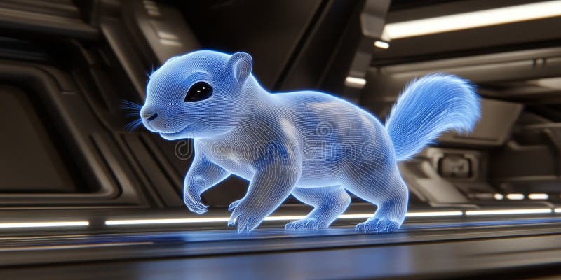 Holographic Squirrel in Virtual Environment Future of Technology and ...