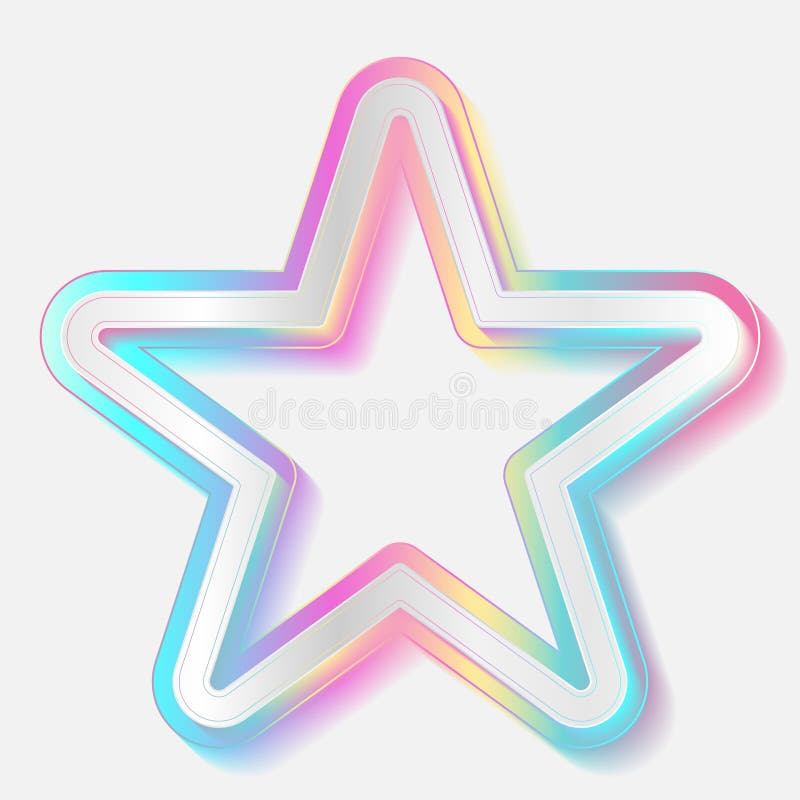 Holographic Star on Black Background Stock Vector - Illustration of ...