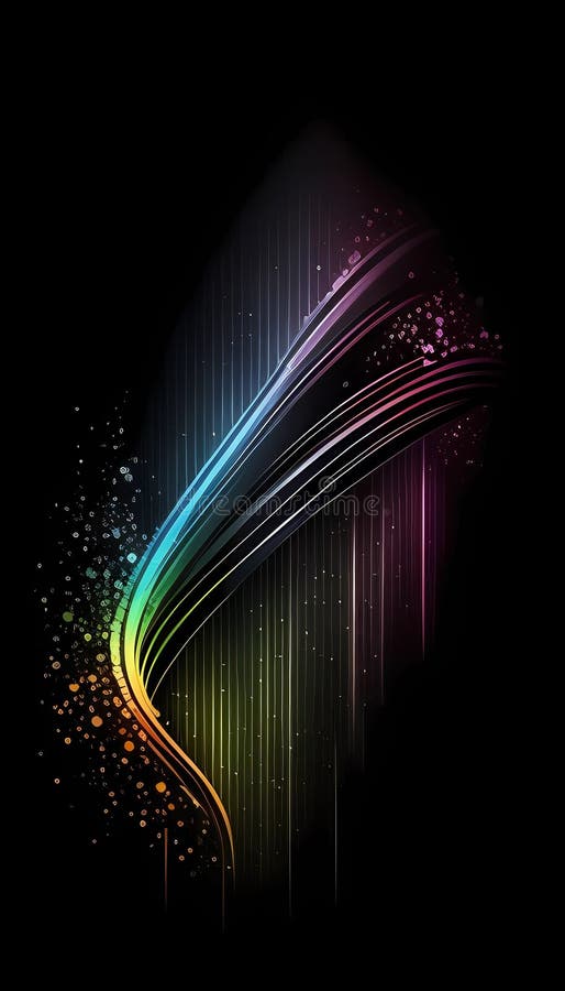 Holographic Stars on Black Background, Made with Generative AI Stock ...