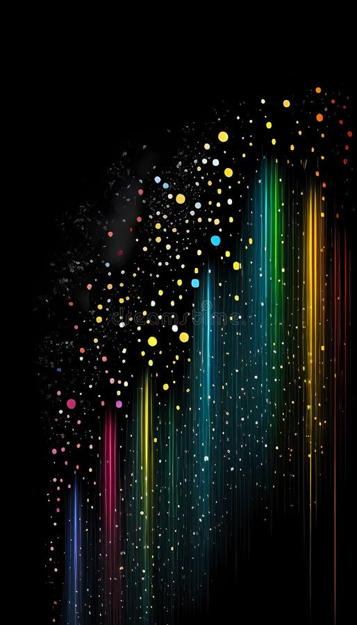 Holographic Stars on Black Background, Made with Generative AI Stock ...