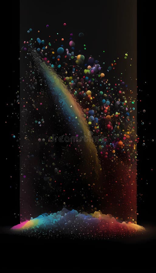 Holographic Stars on Black Background, Made with Generative AI Stock ...