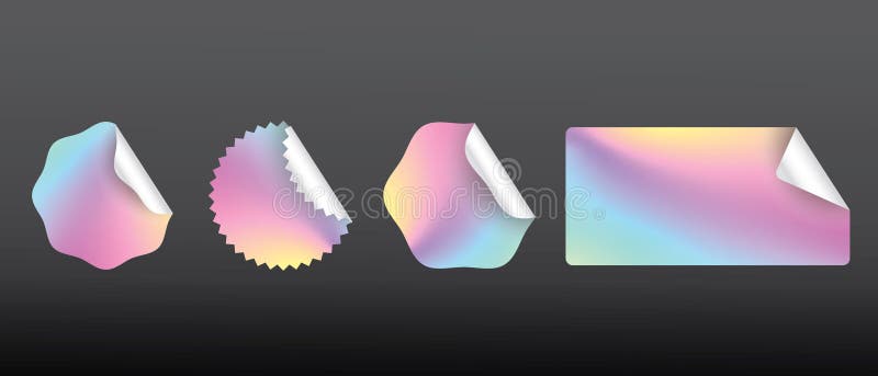 Holographic Sticker Shapes for Design Mockups. Holographic Textured ...